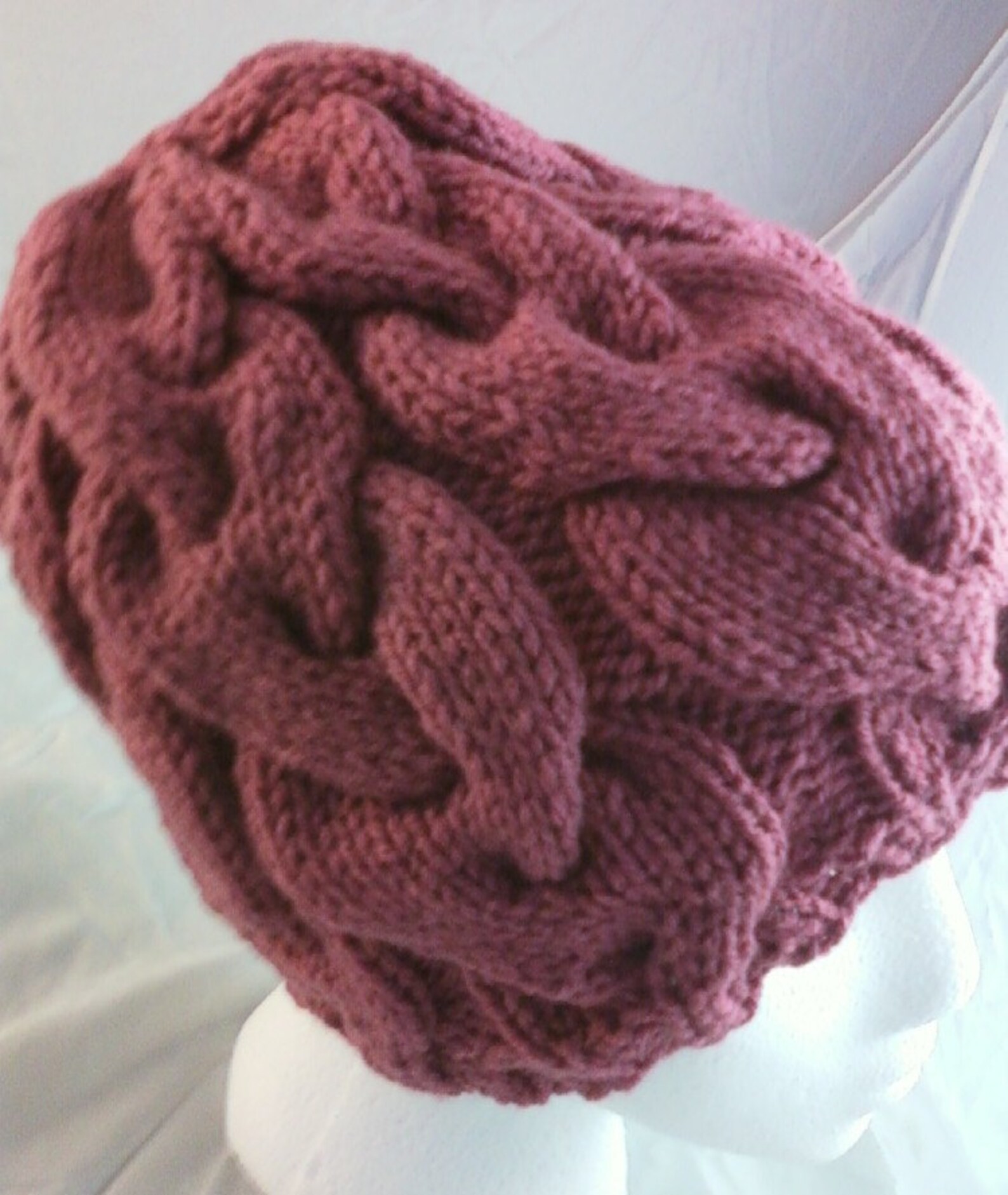 Slouchy Braided Cable Knit Hat - Country Rose - Etsy