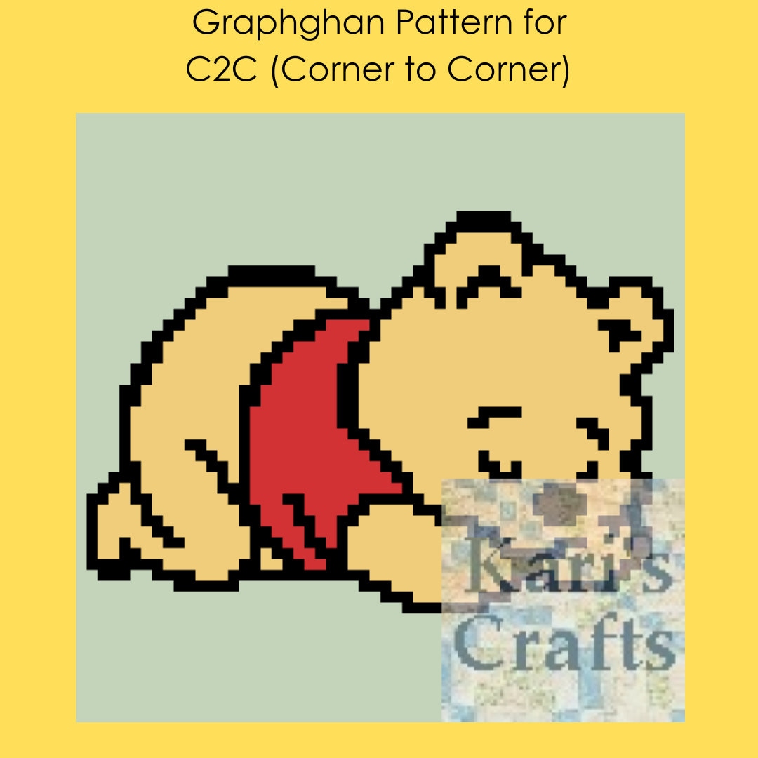 Pooh Sleeping Baby Blanket Lap Afghan: C2C Crochet Pattern (digital ...