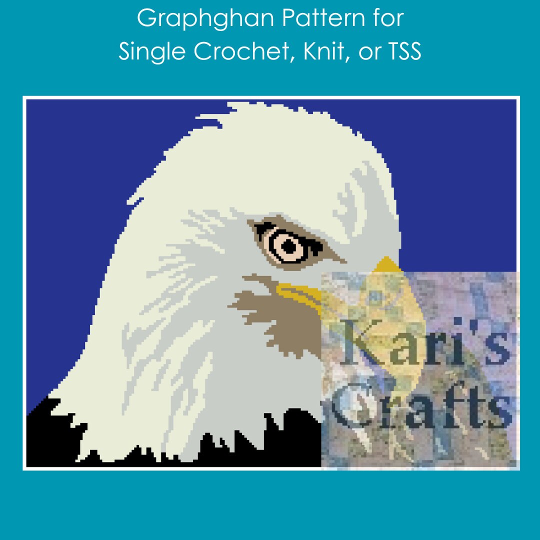Bald Eagle Afghan Throw Blanket Pattern: Single Crochet, Knit or TSS ...