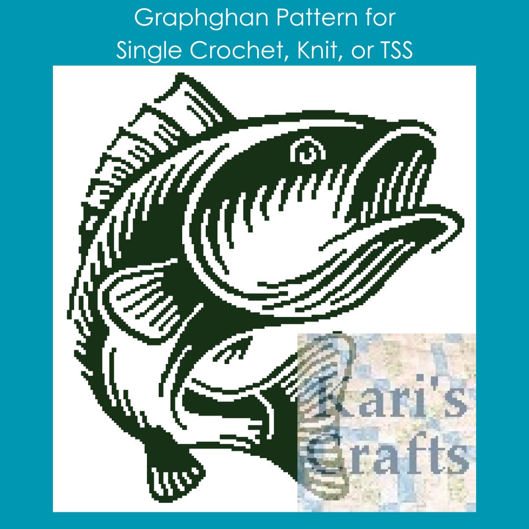 Bass Fish Afghan Pattern: Single Crochet, Knit or TSS (digital Download ...