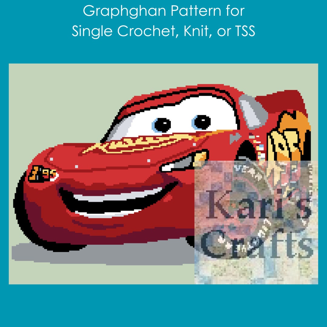Lightning Mcqueen Afghan PDF Pattern for Single Crochet or Knit - Graph ...