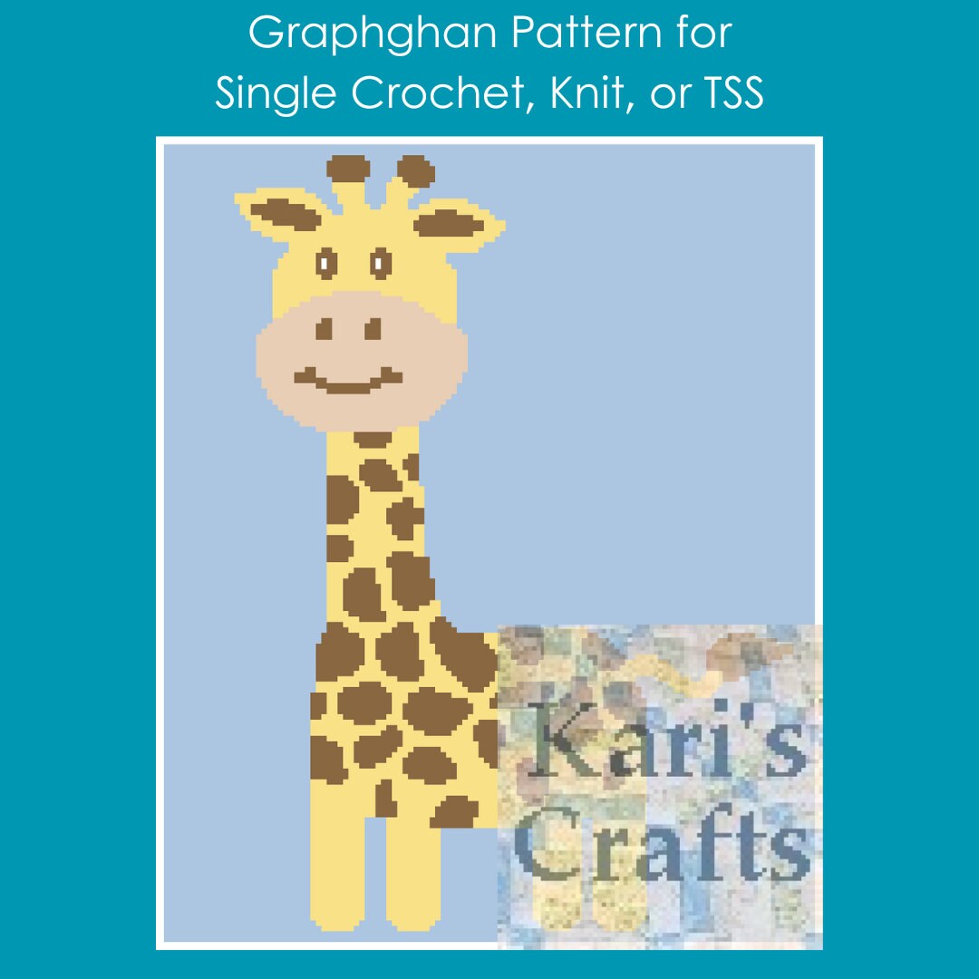 Baby Giraffe Afghan Pattern: Single Crochet, Knit or TSS (digital ...