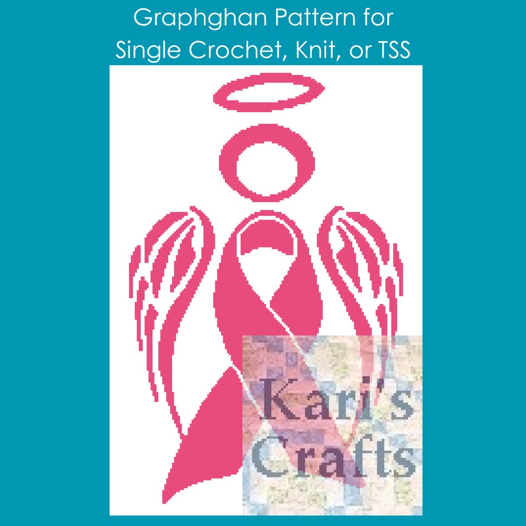 Cancer Awareness Angel Afghan Pattern: Single Crochet, Knit or TSS ...