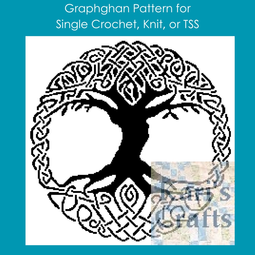 Celtic Tree of Life Afghan Pattern: Single Crochet, Knit or TSS ...