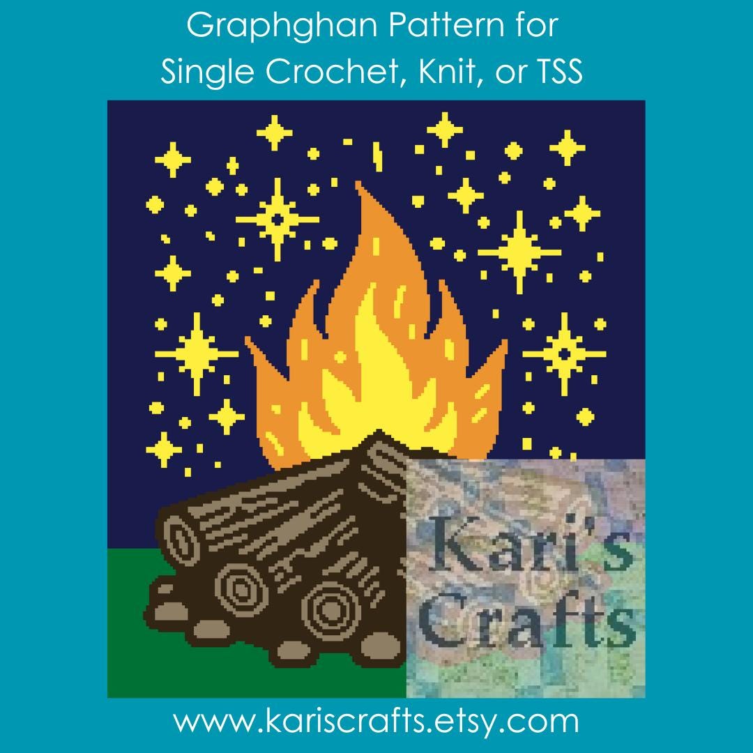 Starlight Campfire Afghan Throw Blanket PDF Pattern for Single Crochet ...