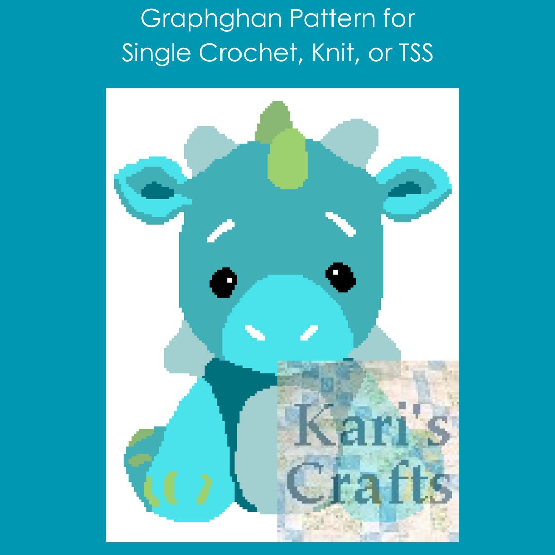 Baby Dinosaur Baby Toddler or Lap Afghan PDF Pattern for Single Crochet ...