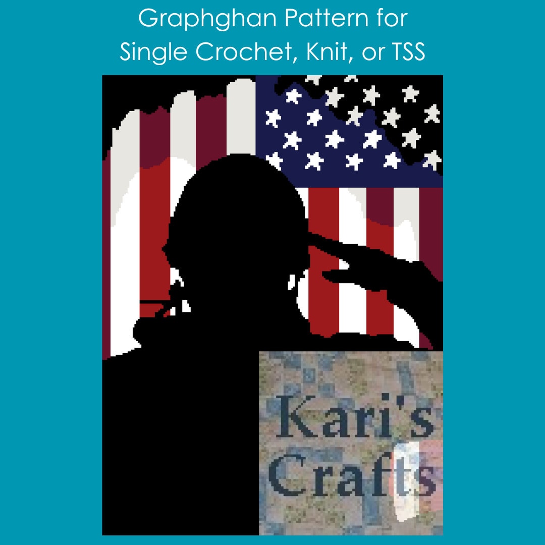 Soldier Salute Afghan Blanket Pattern: Single Crochet, Knit or TSS ...