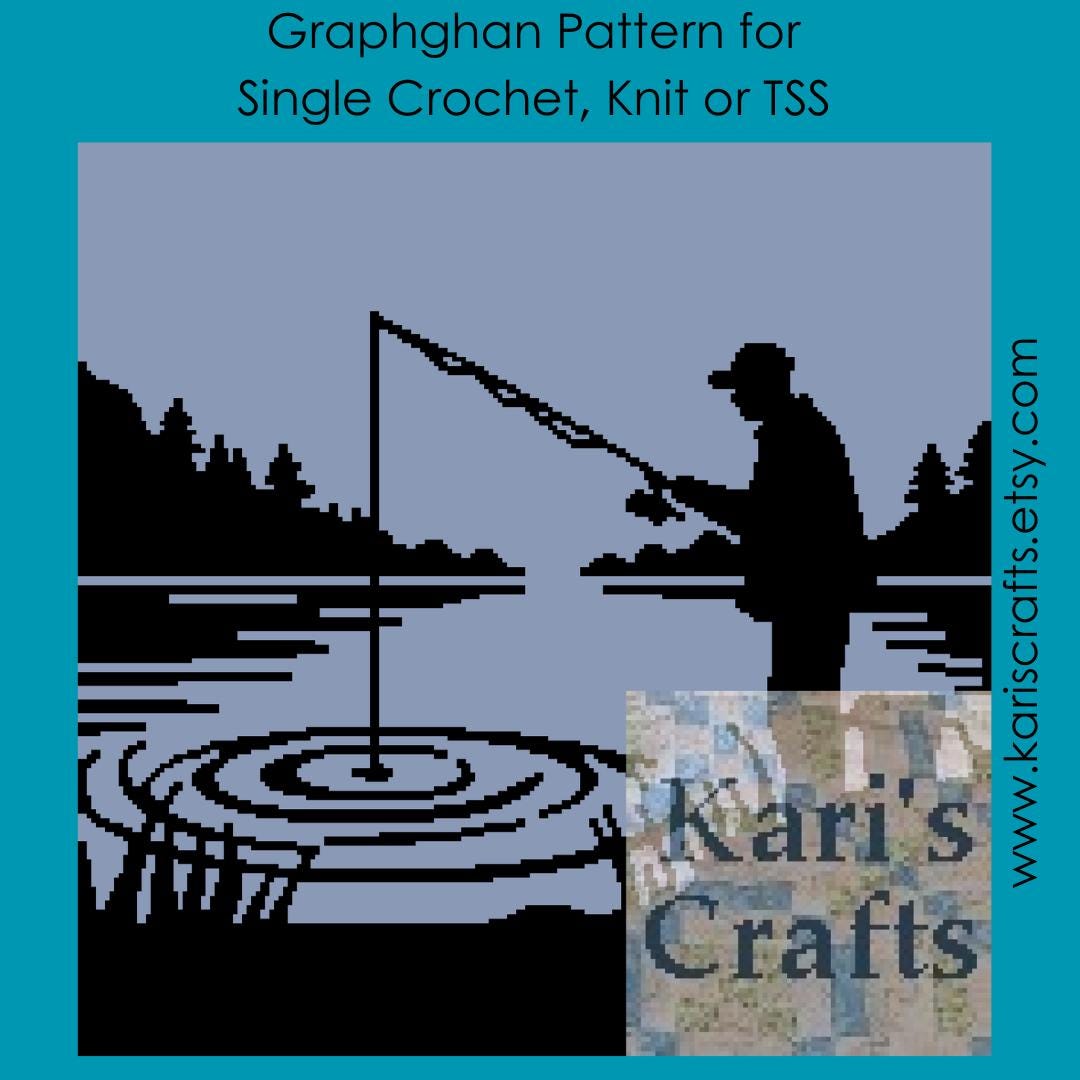Tranquil Lake Fishing Afghan Pattern: Single Crochet, Knit or TSS ...