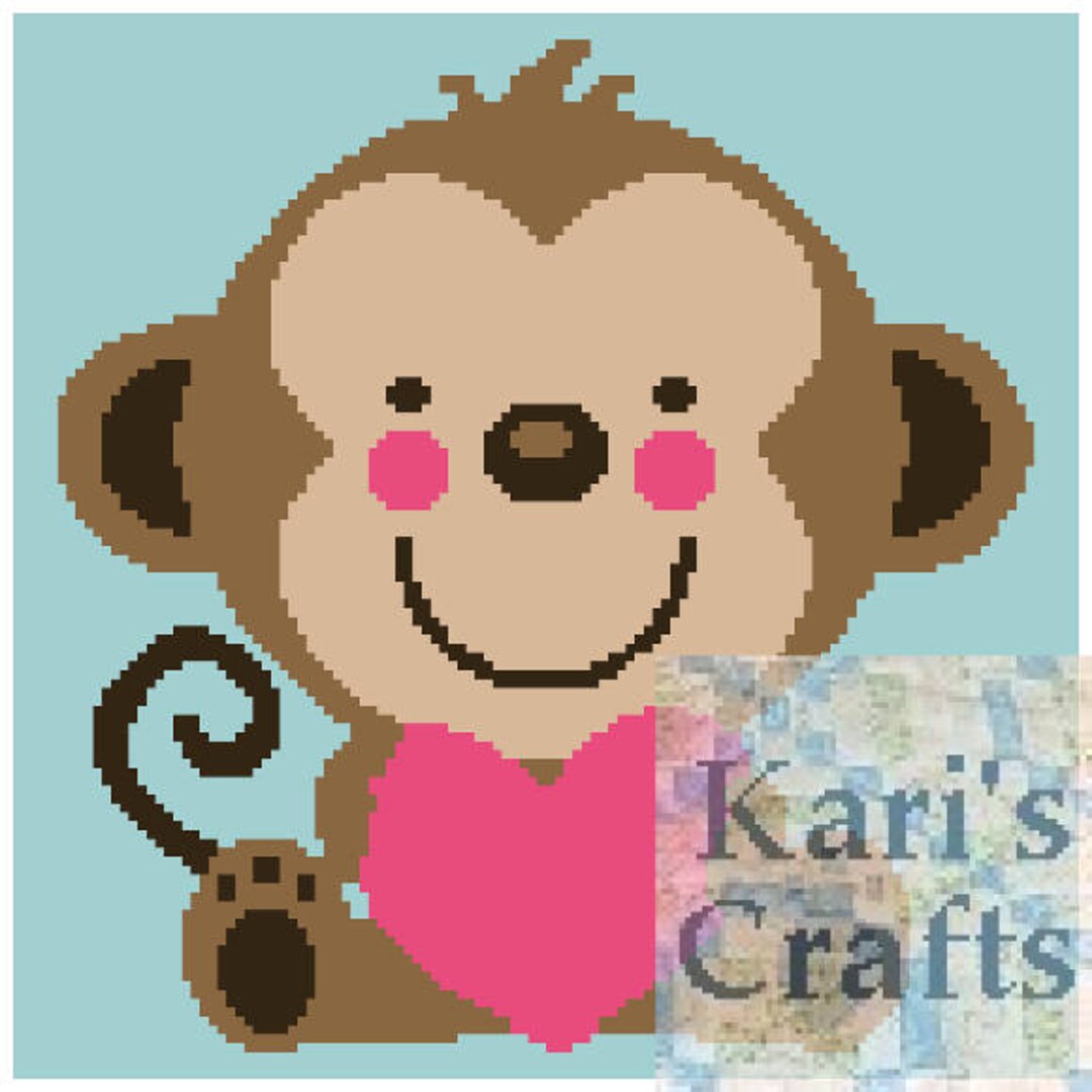 Monkey Love Baby or Toddler Afghan Throw Blanket PDF Pattern - Etsy