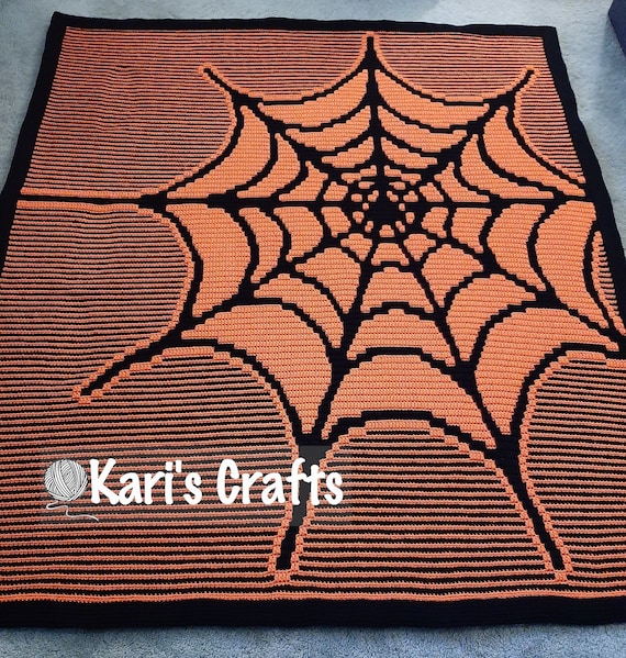 Hand Crocheted Spider Web Mosaic Afghan Blanket Throw Ready - Etsy