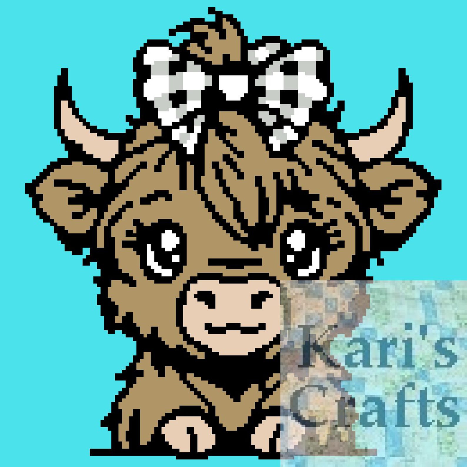 Highland Cow With Bow Baby Blanket Pattern: Single Crochet, Knit or TSS ...