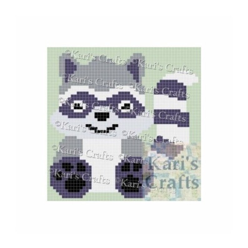Baby Raccoon Pillow or C2C Afghan Graph PDF Pattern GRAPH ONLY - Etsy