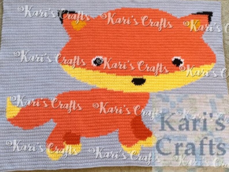 Tiny Fox Afghan Baby Blanket PDF Pattern for Single Crochet or - Etsy