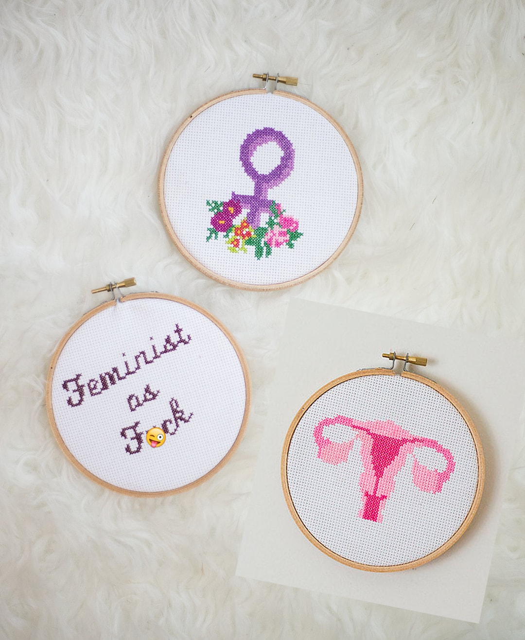 Set of THREE Feminist Cross Stitch Patterns - Etsy