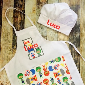 Personalized Child's Apron and Chef Hat Set - Choose Your Colors and ...