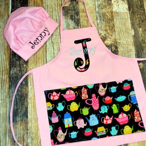 Personalized Child's Apron and Chef Hat Set - Choose Your Colors and ...