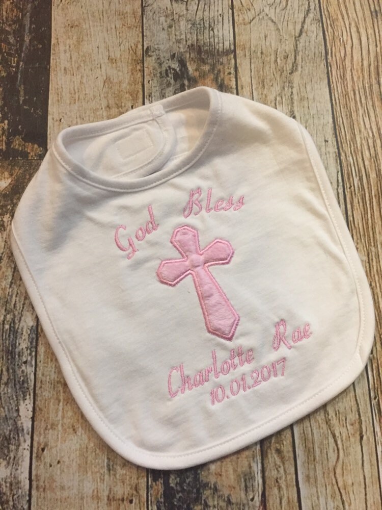 Baptism or Christening Bib - Personalized for Baby Boy or Girl ...