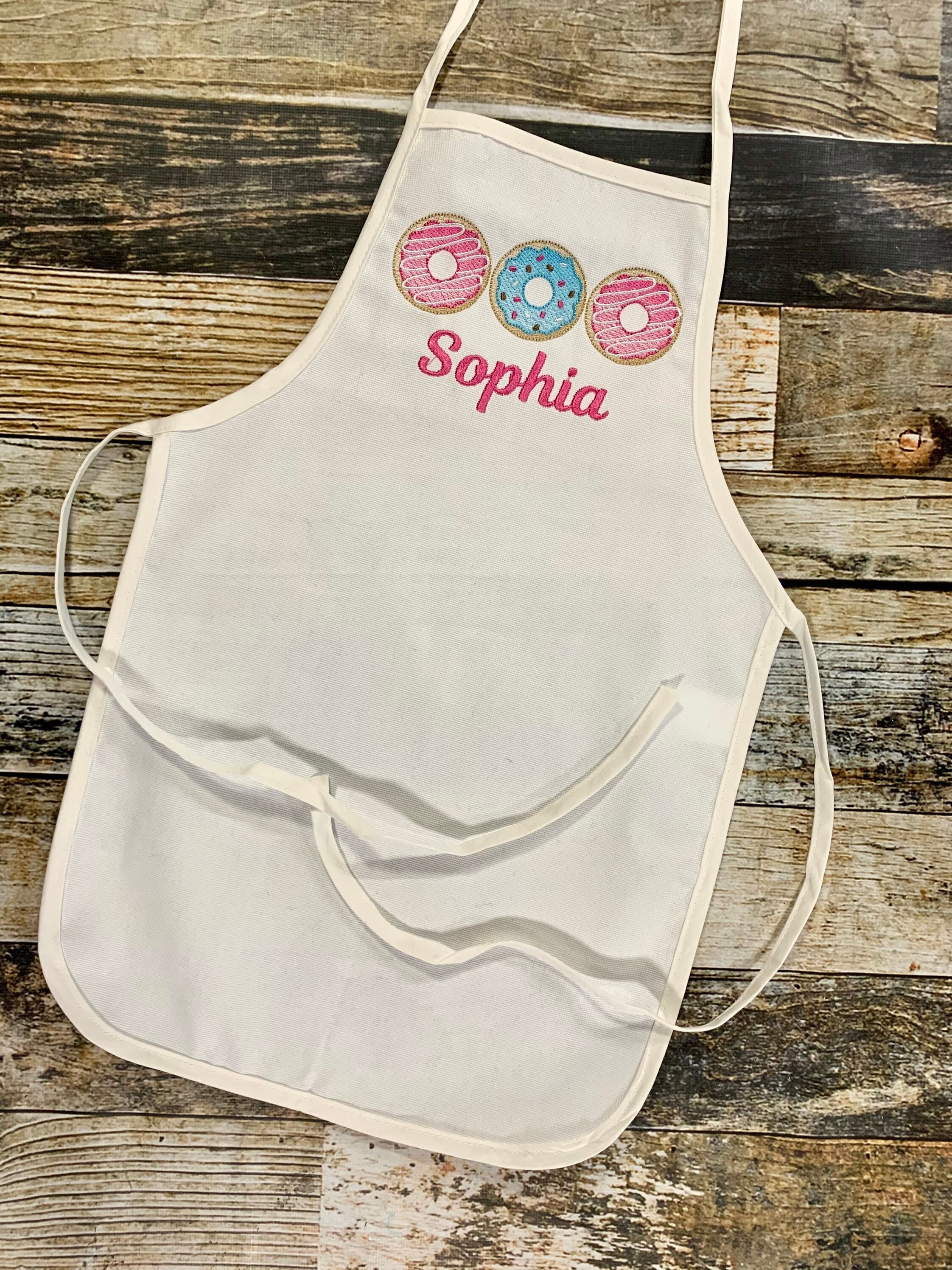 Donut Personalized Girl's Apron - Embroidered Doughnuts - Monogrammed ...