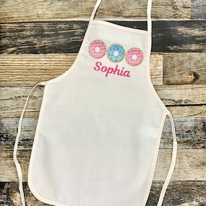 Donut Personalized Girl's Apron - Embroidered Doughnuts - Monogrammed ...