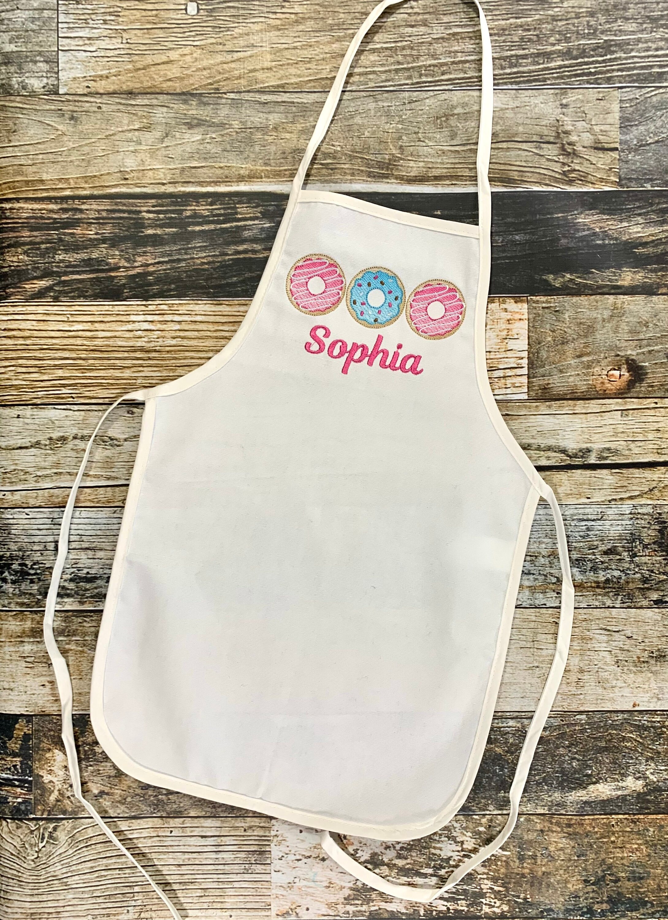 Donut Personalized Girl's Apron - Embroidered Doughnuts - Monogrammed ...