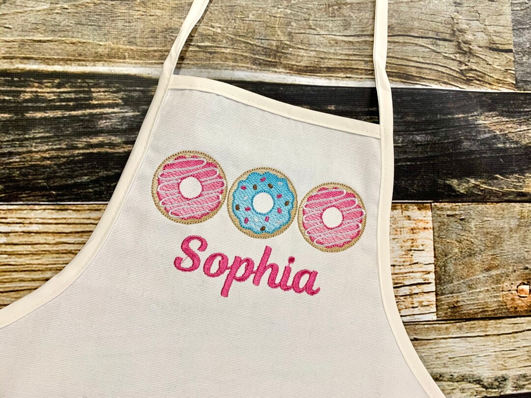 Donut Personalized Girl's Apron - Embroidered Doughnuts - Monogrammed ...