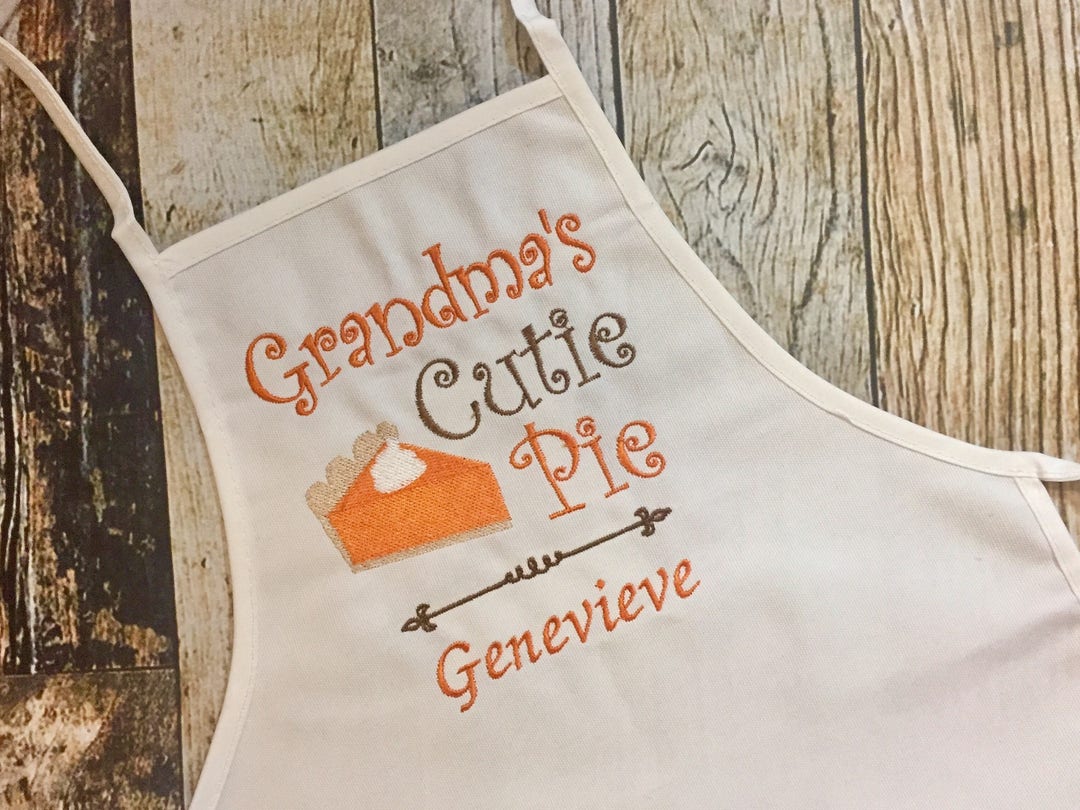 Cutie Pie Personalized Boy's or Girl's Apron - White Child's Apron ...