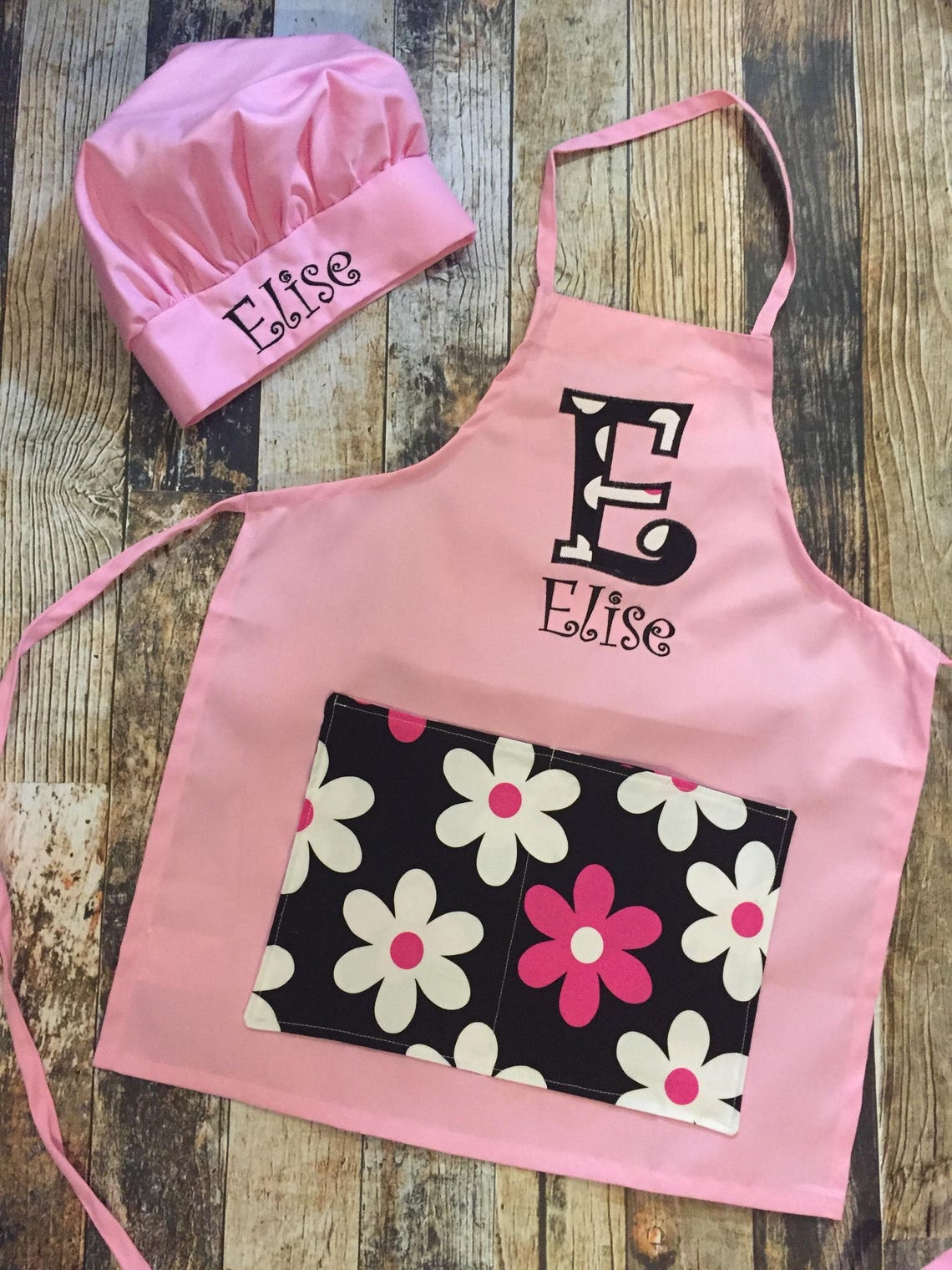 Child's Apron and Chef Hat Set - Personalized With Name and Choice of ...