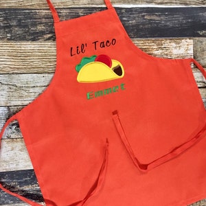 Taco Personalized Child's Apron - Choose Your Colors - Etsy