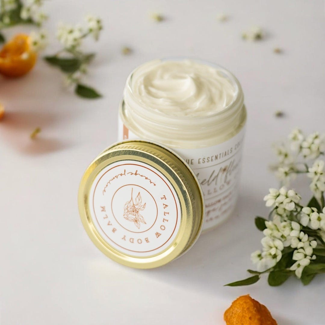 Orange Jasmine Whipped Tallow Balm, Organic Face + Body Tallow ...