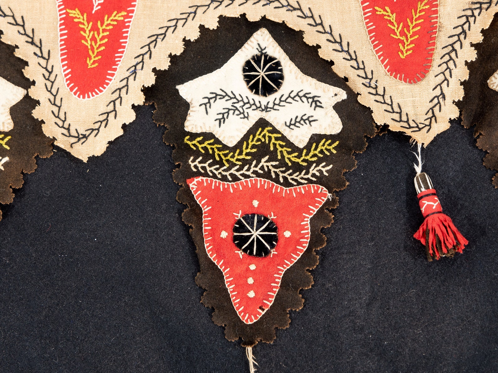 Quirky Antique Hand Embroidery Valance or ... - Etsy