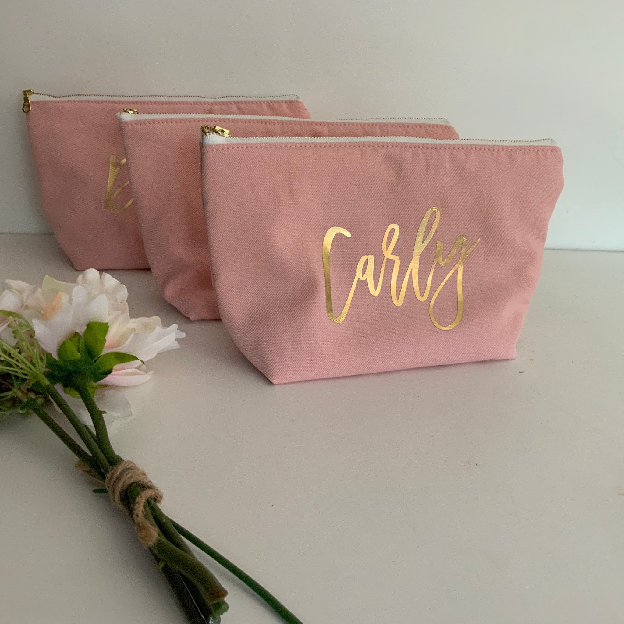 Personalized Cosmetic Bag Bridesmaid Cosmetic Pouch , Cosmetic Bag ...