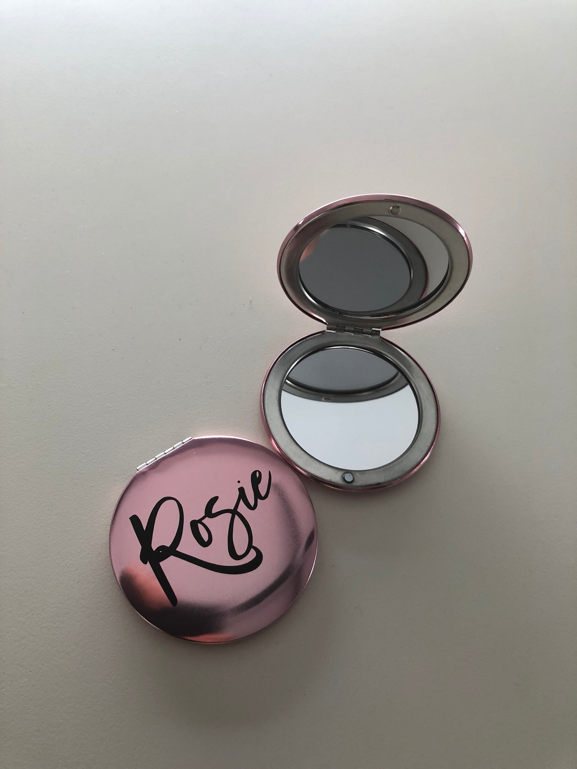Compact Mirror Light Pink Personalised Mirror | Etsy