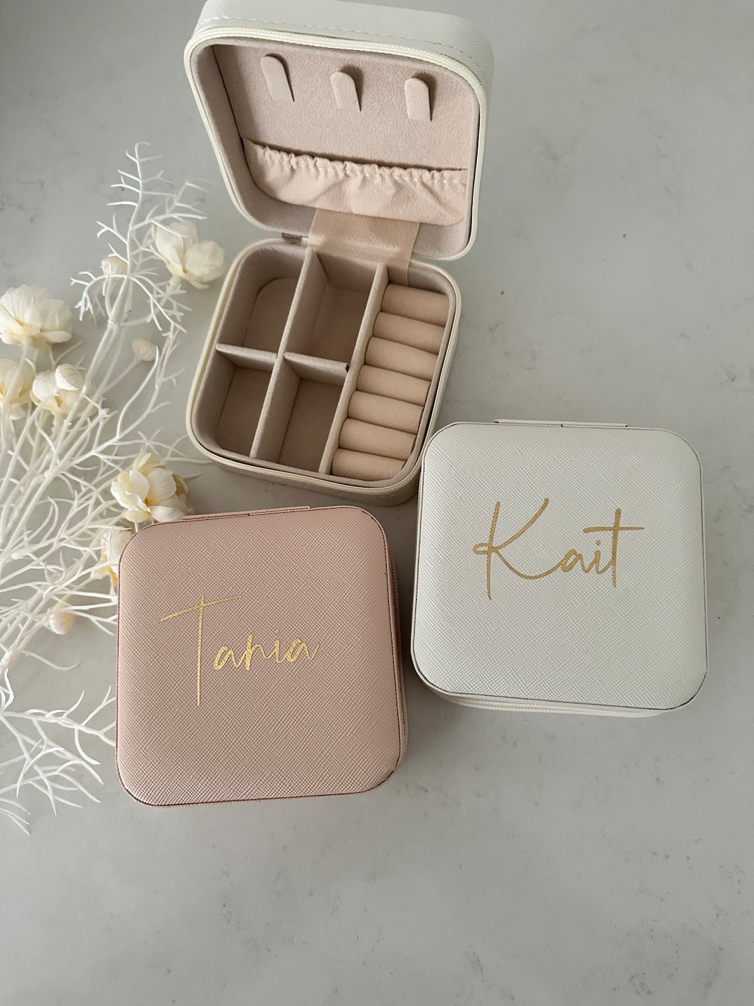 Personalised Jewellery Box,travel Jewellery Case, Bridesmaid Jewellery ...