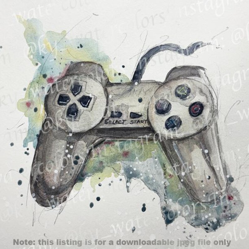 Retro Dual-hand Game Controller Art Print (digital Download) - From ...