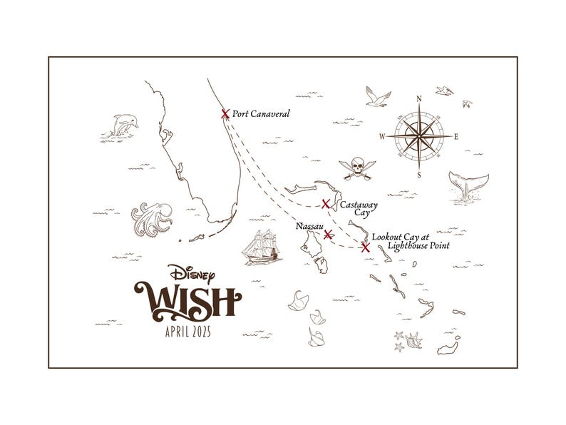 Disney Cruise Itinerary Map Printable – Port Canaveral • Castaway Cay ...