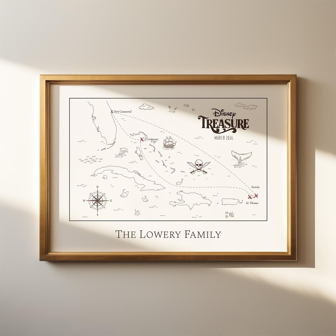 Disney Cruise Itinerary Map Printable W/ Family Name – Port Canaveral ...