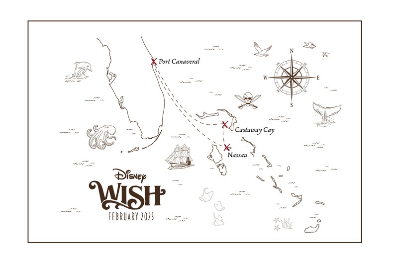 Disney Cruise Itinerary Map Printable - Port Canaveral • Castaway Cay ...