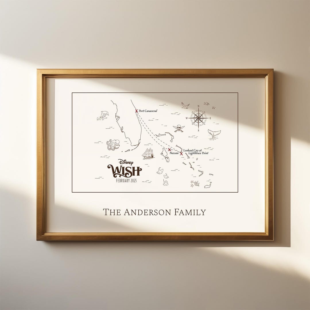 Disney Cruise Itinerary Map Printable W/ Family Name – Port Canaveral ...