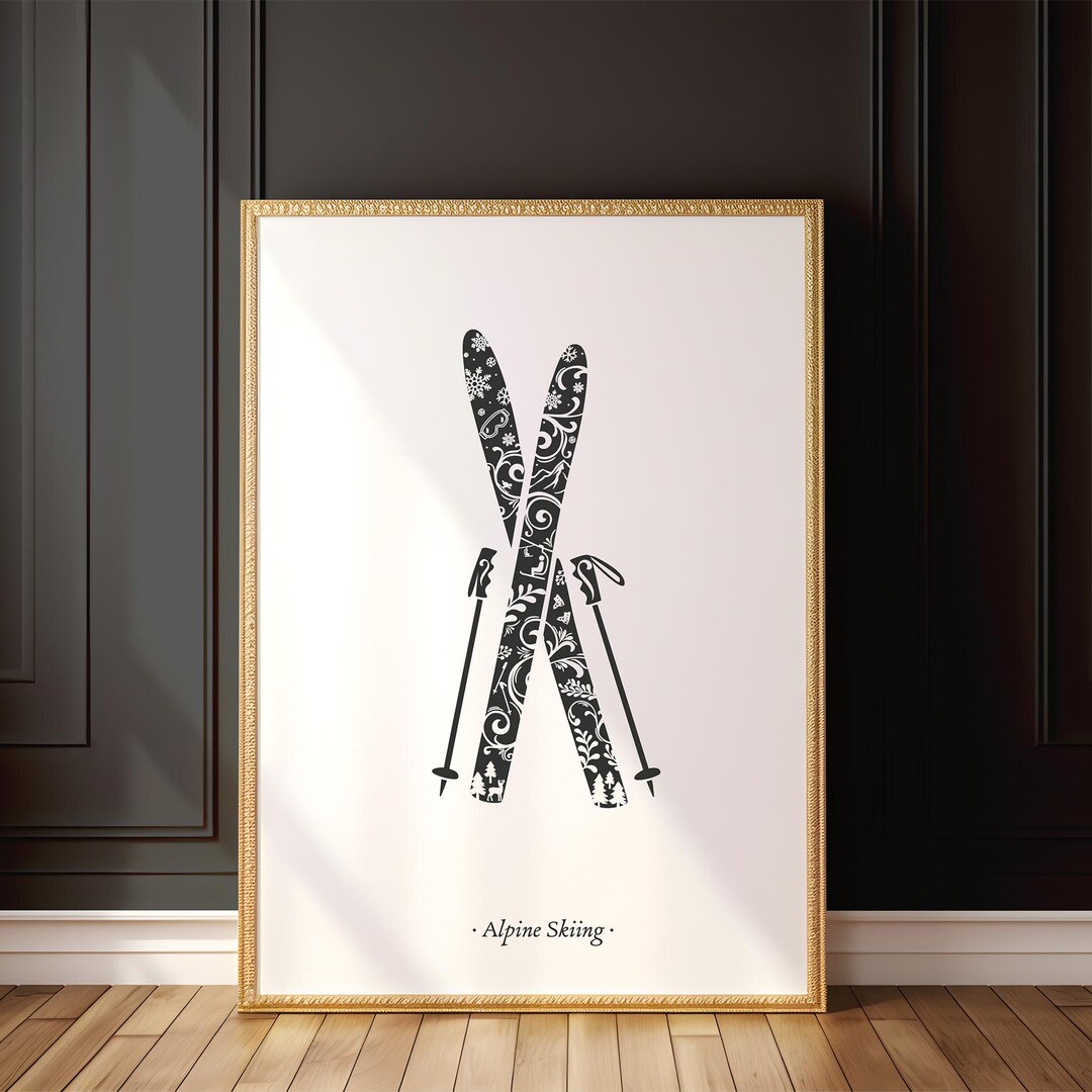Ski Art Printable | Downhill Skiing Art | Snow Skiing Download ...