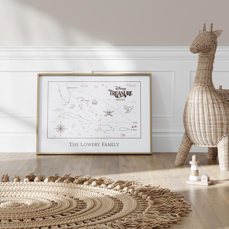 Disney Cruise Itinerary Map Printable W/ Family Name – Port Canaveral ...