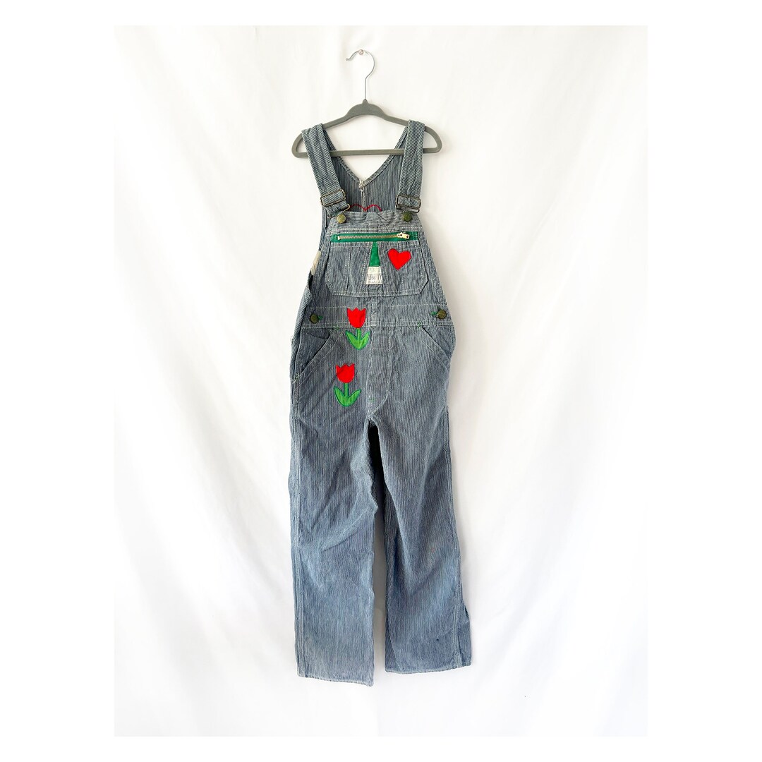 Vintage Liberty Overalls / Tulip and Hearts / Conductor Stripe ...