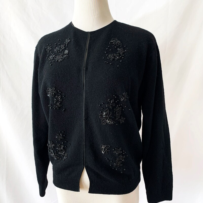 Black Beaded Sweater - Etsy