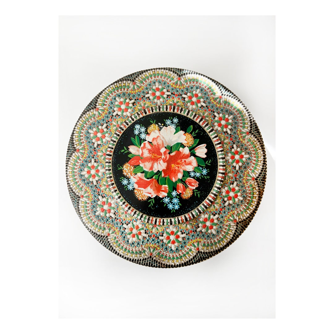 Vintage Dutch Tin Box / Stamped Tin Box / Vintage Sewing Box / Handmade ...