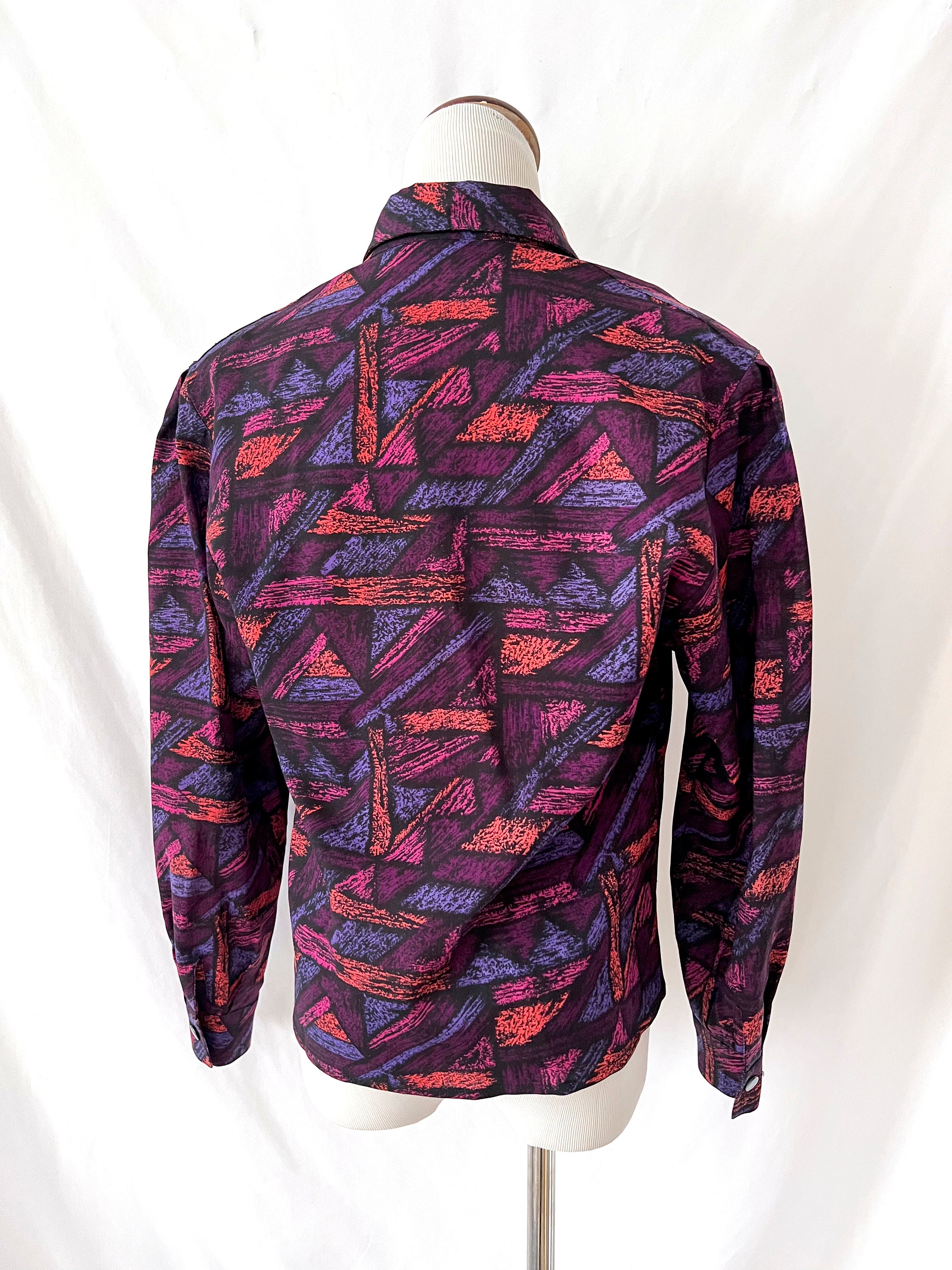 Cache D'or / Vintage 80s Blouse / Wool and Leather Top / - Etsy