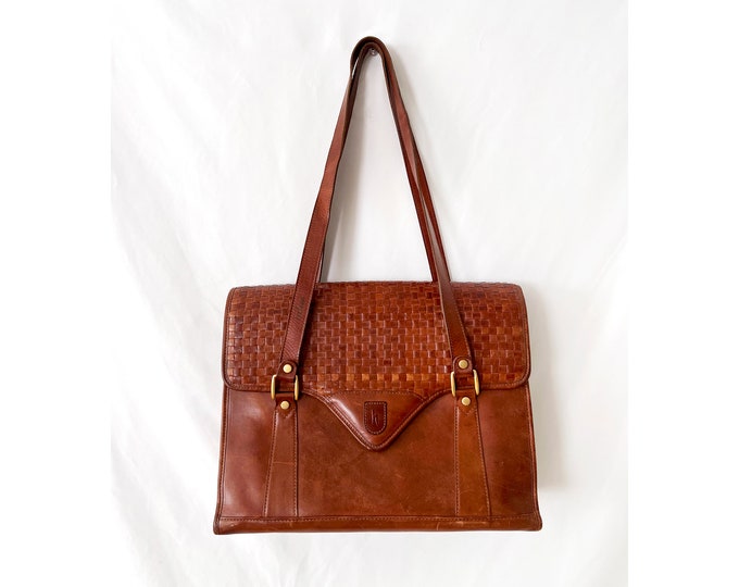 Hartmann Woven Leather Bag Brown Leather Shoulder Bag Briefcase Leather ...