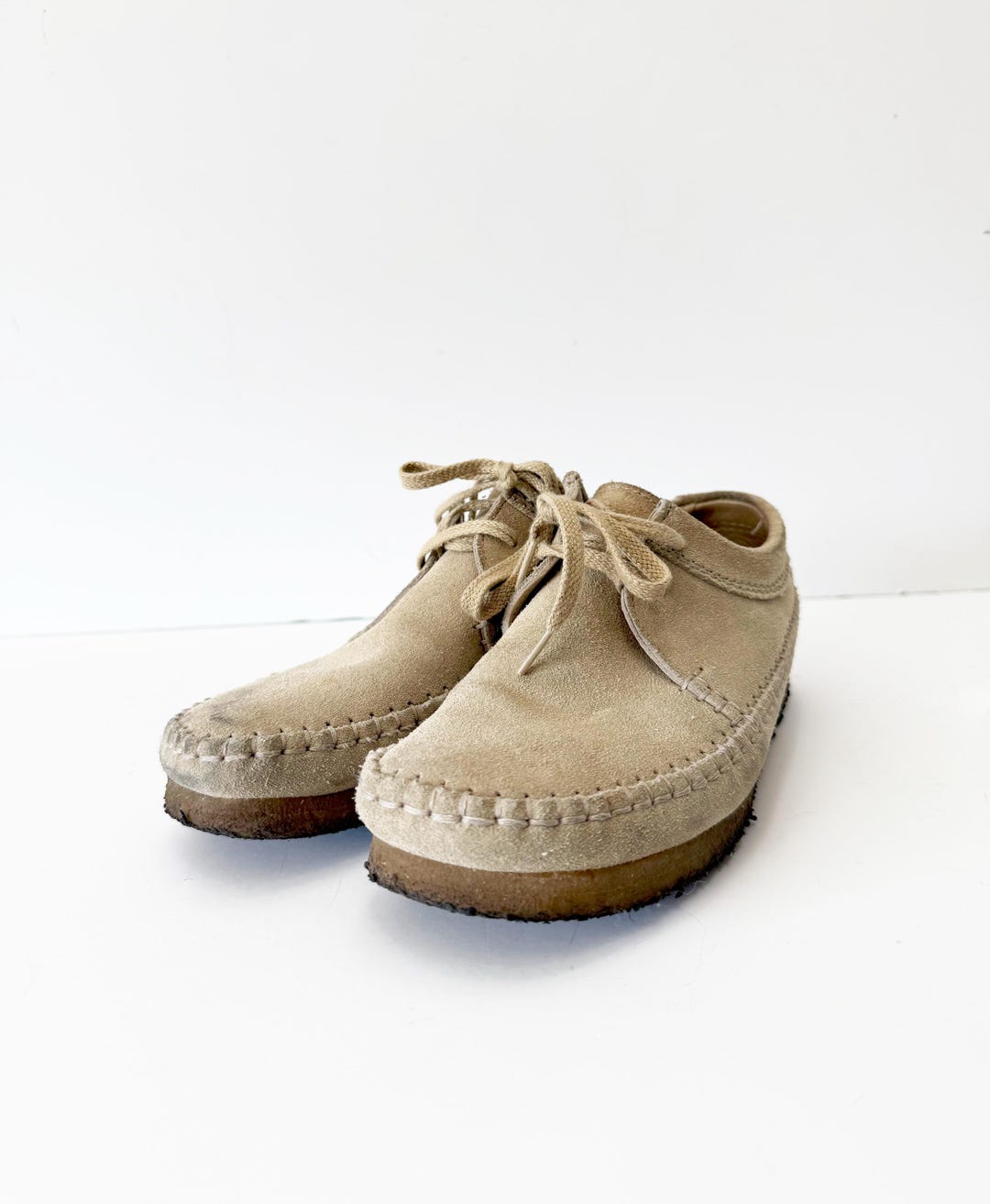 Vintage Clarks Beige Moccasin Lace up Shoes Size 8 - Etsy