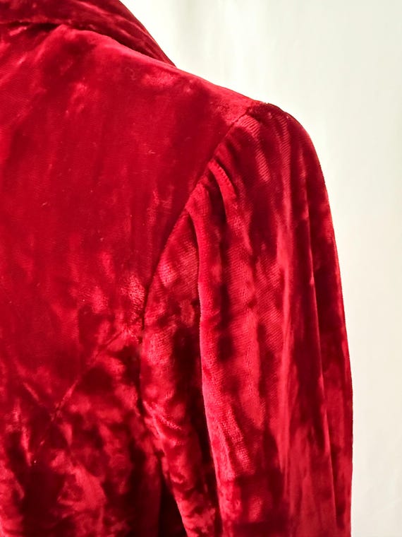 vintage red crushed velvet jacket small - Gem