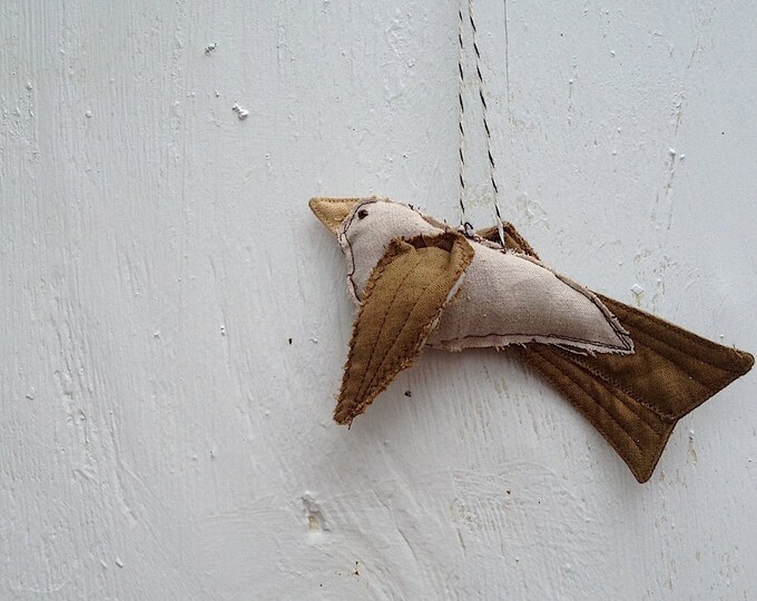 Fly Away Linen Bird Rustic Decor Handmade Flight Art for Home - Etsy