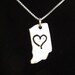Indiana State Necklace, I Heart Indiana Necklace, Indiana Charm, Small ...