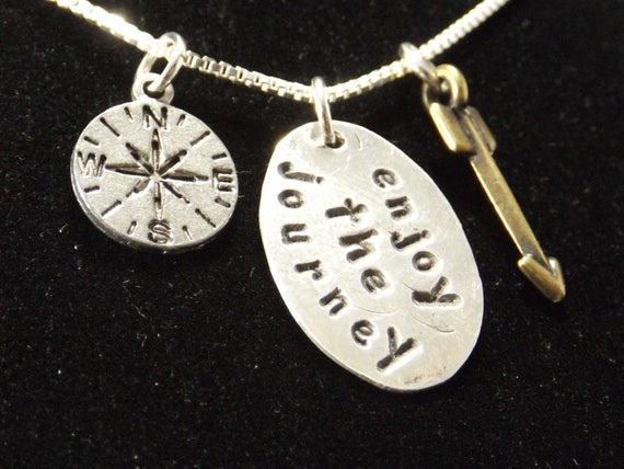 Enjoy the journey necklace Journey necklace Journey quote | Etsy
